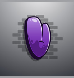 Graffiti alphabet bubble letters outline Vector Image