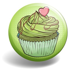 Valentines day muffin with hearts Royalty Free Vector Image