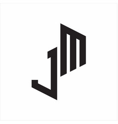 Jm logo monogram with piece circle ribbon style Vector Image