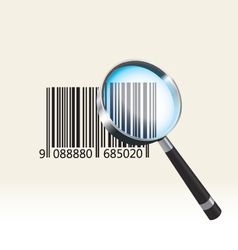 Magnifying glass over a qr code Royalty Free Vector Image