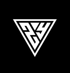Zy logo monogram with triangle and hexagon shape Vector Image