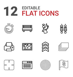 12 thin icons Royalty Free Vector Image - VectorStock