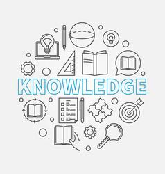 Knowledge colored round outline Royalty Free Vector Image