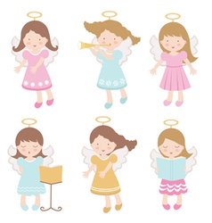 Cartoon angels collection set Royalty Free Vector Image