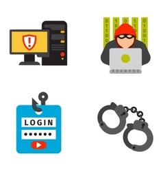 Internet safety icons isolated Royalty Free Vector Image