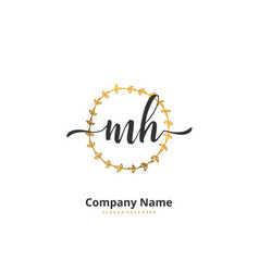 M mm initial handwriting and signature logo Vector Image