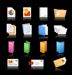 Printing Icons Black Background Royalty Free Vector Image