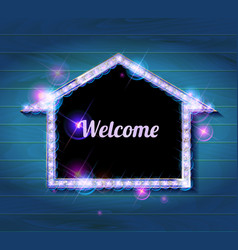 Welcome banner glowing arrow Royalty Free Vector Image