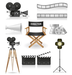 Set of cinema objects Royalty Free Vector Image