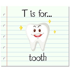 Flashcard letter t is for time Royalty Free Vector Image