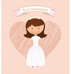 First holy communion african american girl Vector Image