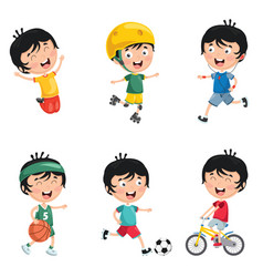 Kids daily routine activities Royalty Free Vector Image