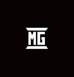Mg logo monogram with up to down style negative Vector Image