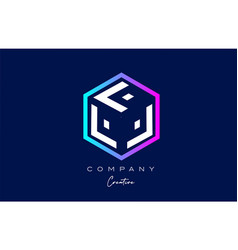 Pink blue xxxxxxxxx three letter cube alphabet Vector Image