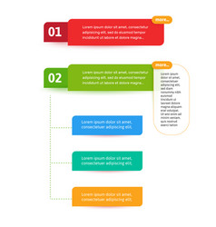 Vertical steps infographic elements outline Vector Image