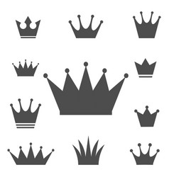 Crowns - set of crown symbols Royalty Free Vector Image