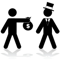Black stick figure rich man Royalty Free Vector Image