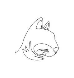 One continuous line drawing simple cute Royalty Free Vector