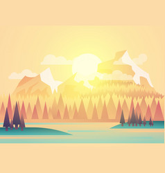 Blue sky sun and green fieldnature landscape Vector Image