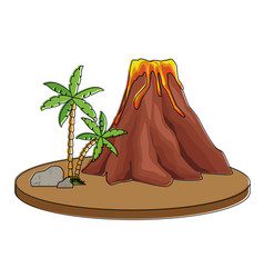 Vulcano with lava cartoon Royalty Free Vector Image