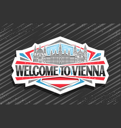 Flat line vienna banner Royalty Free Vector Image