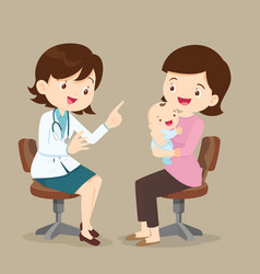 Mother took her girl to see the doctor Royalty Free Vector