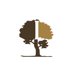 Tree letter i Royalty Free Vector Image - VectorStock