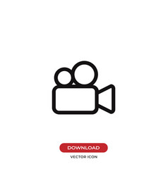 Recording sign icon red logo camera video Vector Image