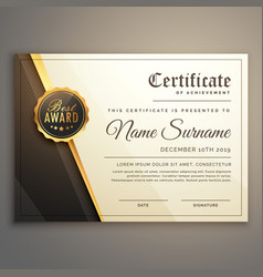Premium certificate design template with modern Vector Image