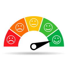 Customer satisfaction meter shadow icon graph Vector Image