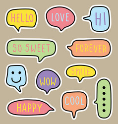 Set colorful of hand drawn speech bubble Vector Image