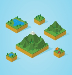 Mountain falls isometric 3d icon Royalty Free Vector Image