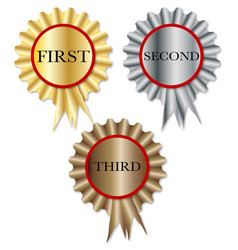 First second third rosette Royalty Free Vector Image
