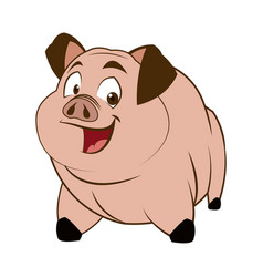 Cute pig funny piggy standing and smiling Vector Image