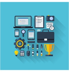 Infographics of flat design with long shadows Vector Image