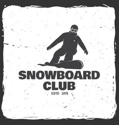 Ski and snowboard club emblem Royalty Free Vector Image