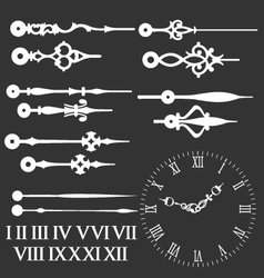 White clock face with hour minute second hands Vector Image