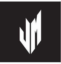 Jm logo monogram with piece circle ribbon style Vector Image