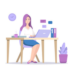 People communicate over internet using computer Vector Image