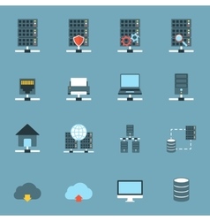 Hosting services concept icons set Royalty Free Vector Image