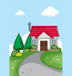 Simple cartoon house outline Royalty Free Vector Image