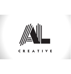 El logo letter with black lines design line letter