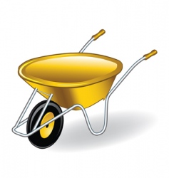 Wheel barrow cartoon Royalty Free Vector Image