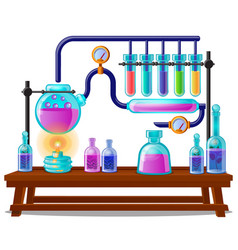 Filtration chemical experiment separation process Vector Image
