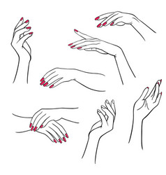 Woman hands collection Royalty Free Vector Image