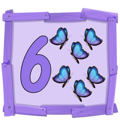 Girl with number six banner Royalty Free Vector Image