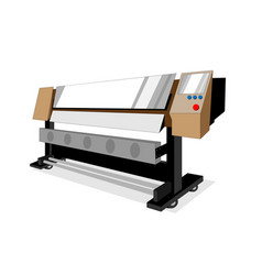 Worker with plotter man prints beautiful Vector Image