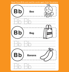 Alphabet letter r-rabbit exercise with cartoon Vector Image