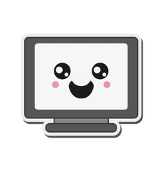 Computer monitor hardware cute kawaii cartoon Vector Image