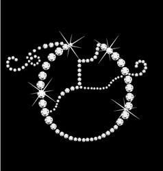 O letter pink bling girly Royalty Free Vector Image